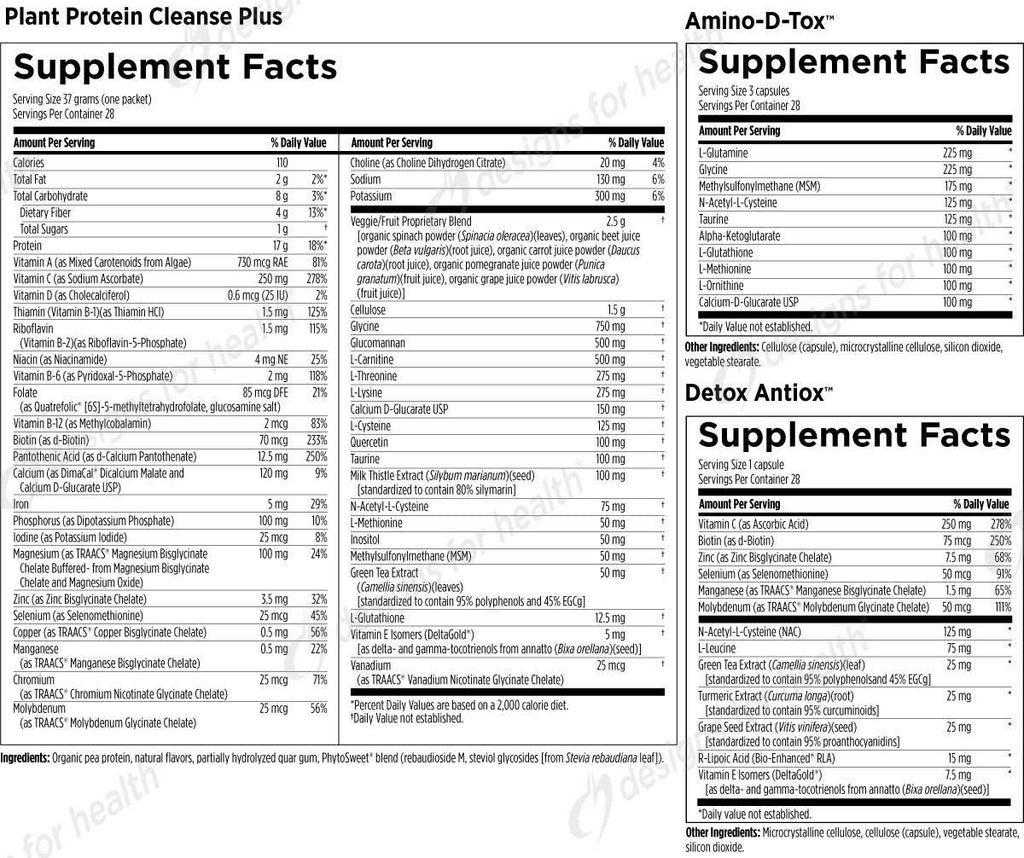 Designs for Health Plant Protein Cleanse Plus 14 Day Detox Program ...