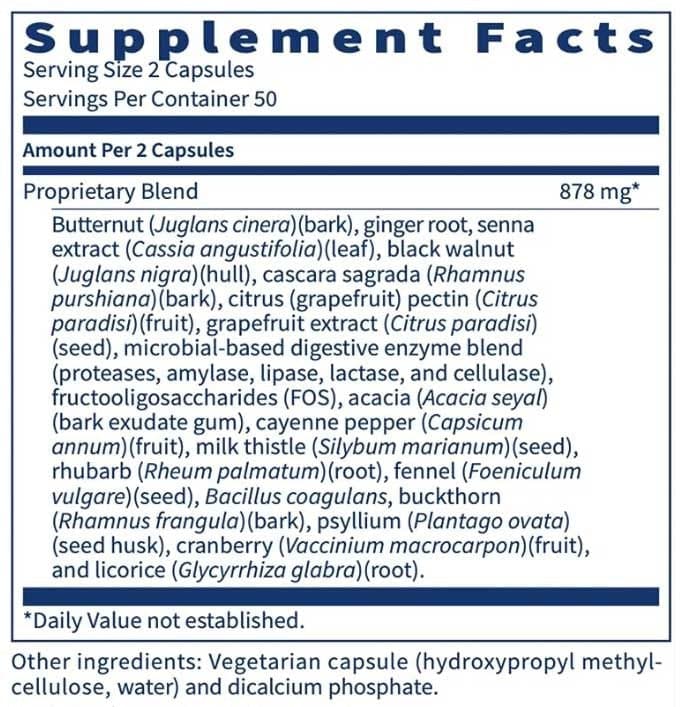 Klaire Labs Colon Cleanse Ingredients