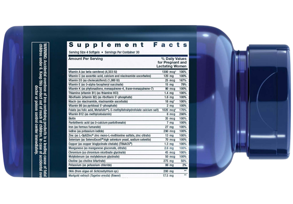 Life Extension Women's Health Prenatal Advantage Ingredients