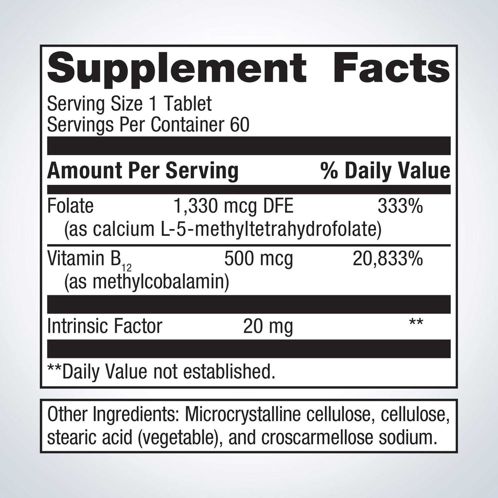 Metagenics Intrinsi Vitamin B12-Folate Ingredients