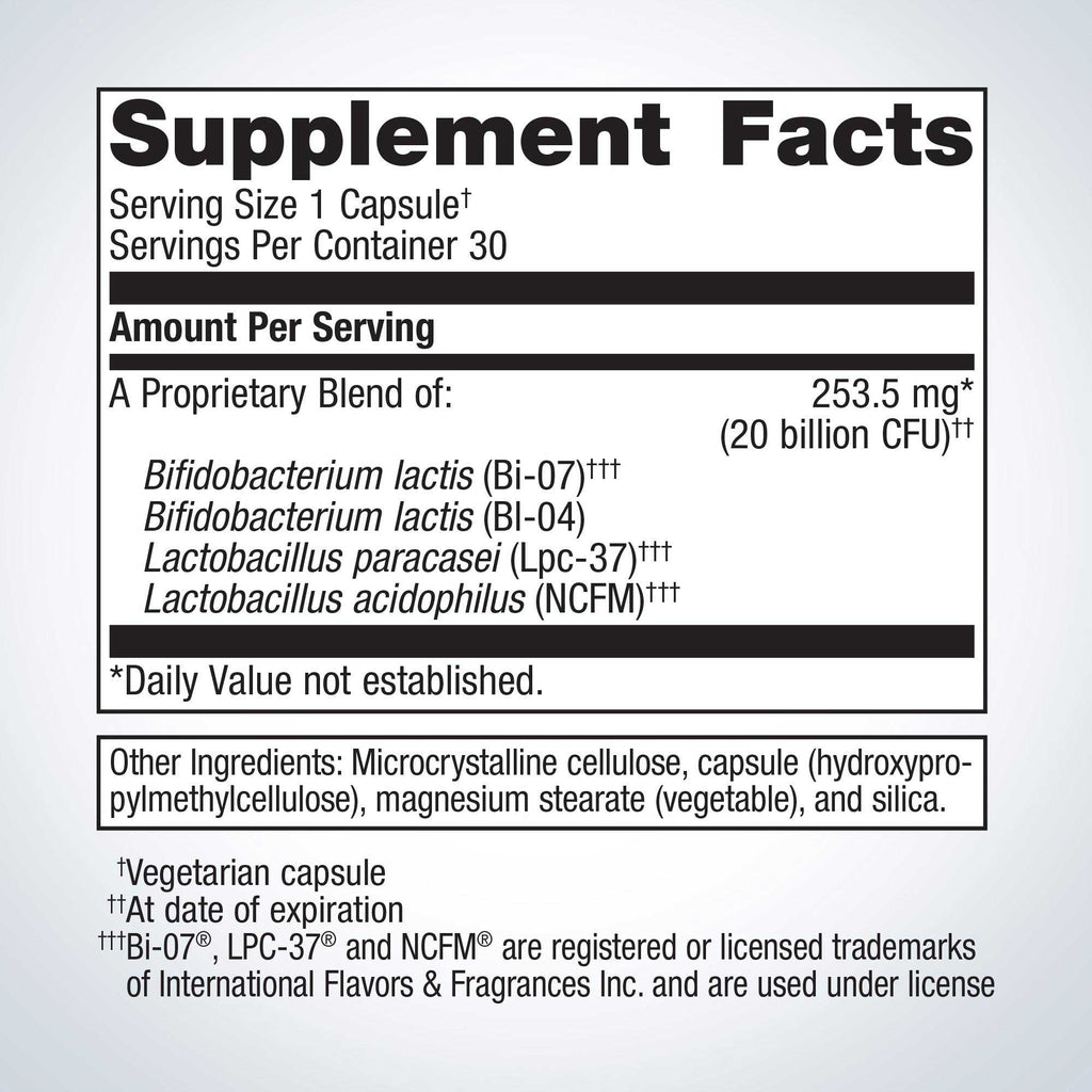 Metagenics UltraFlora Restore Probiotic Ingredients