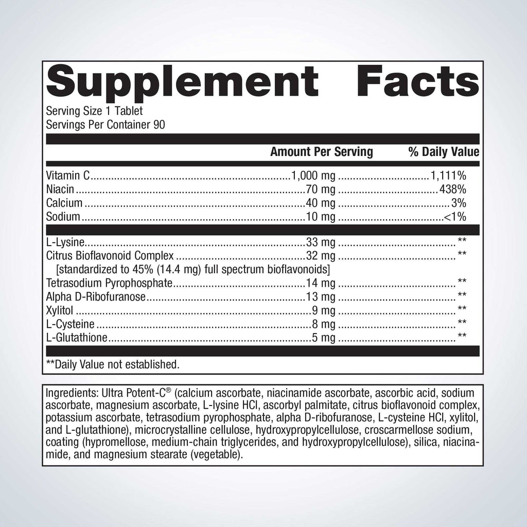 Metagenics Ultra Potent-C 1000 Vitamin C Ingredients