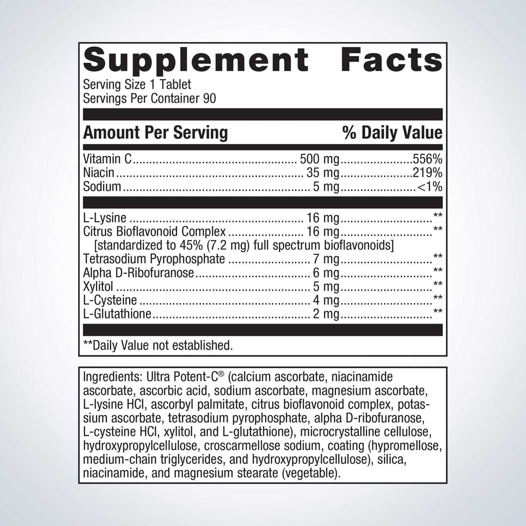 Metagenics Ultra Potent-C 500 Vitamin C Ingredients