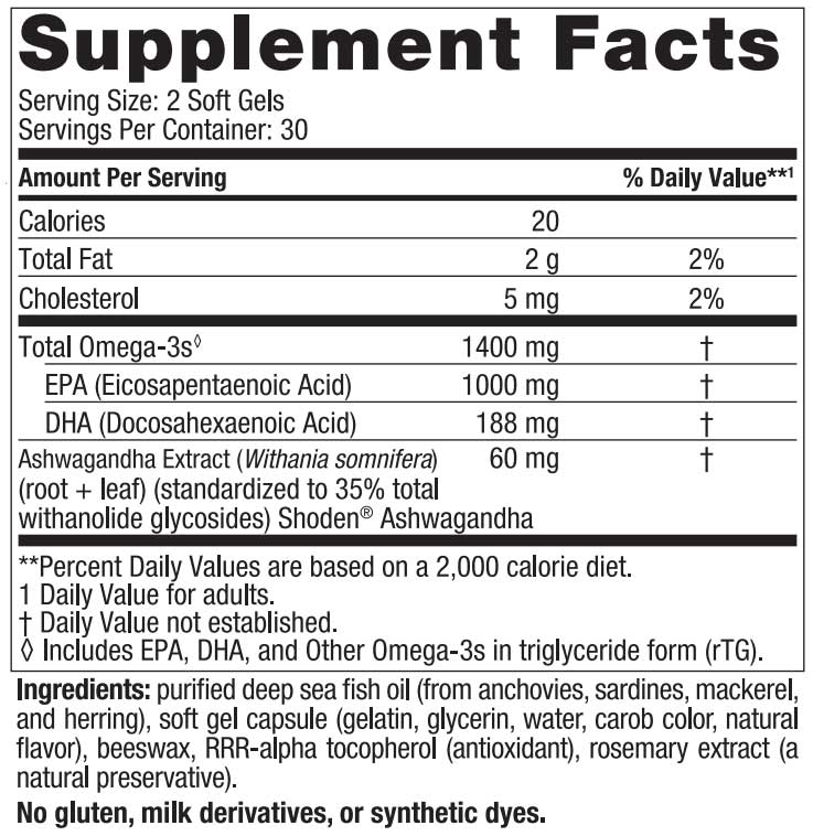 Nordic Naturals Mood Support Omega Blend Ingredients