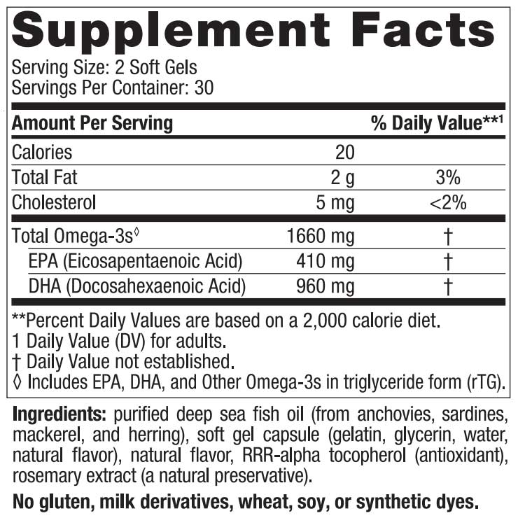 Nordic Naturals ProDHA Xtra (Formerly ProDHA 1000) Ingredients