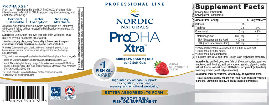 Nordic Naturals ProDHA Xtra (Formerly ProDHA 1000) Label