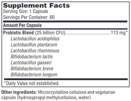 SFI HEALTH (Klaire Labs) Ther-Biotic® Metabolic Formula Ingredients