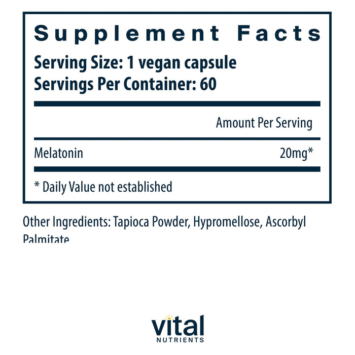 Vital Nutrients Melatonin 20mg Vital Nutrients Melatonin 20mg