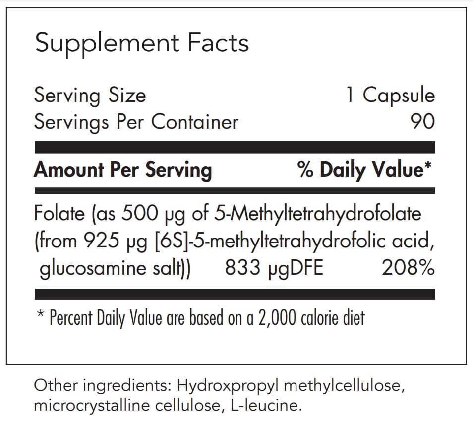 Allergy Research Group QuatreActiv Folate Ingredients
