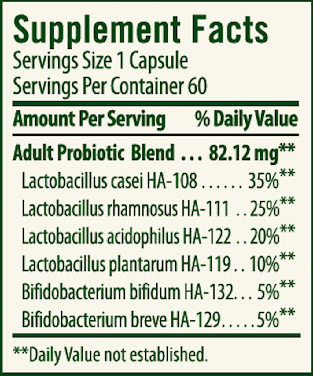 Flora Adult’s Probiotic Ingredients