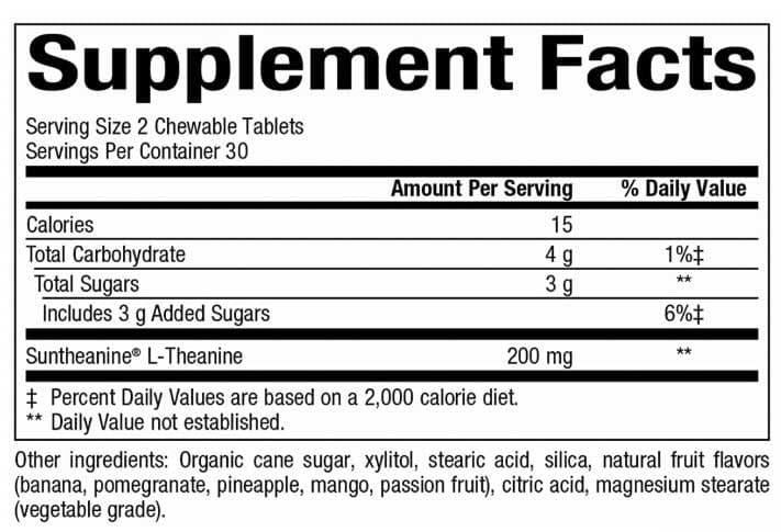Natural Factors Suntheanine L-Theanine Ingredients