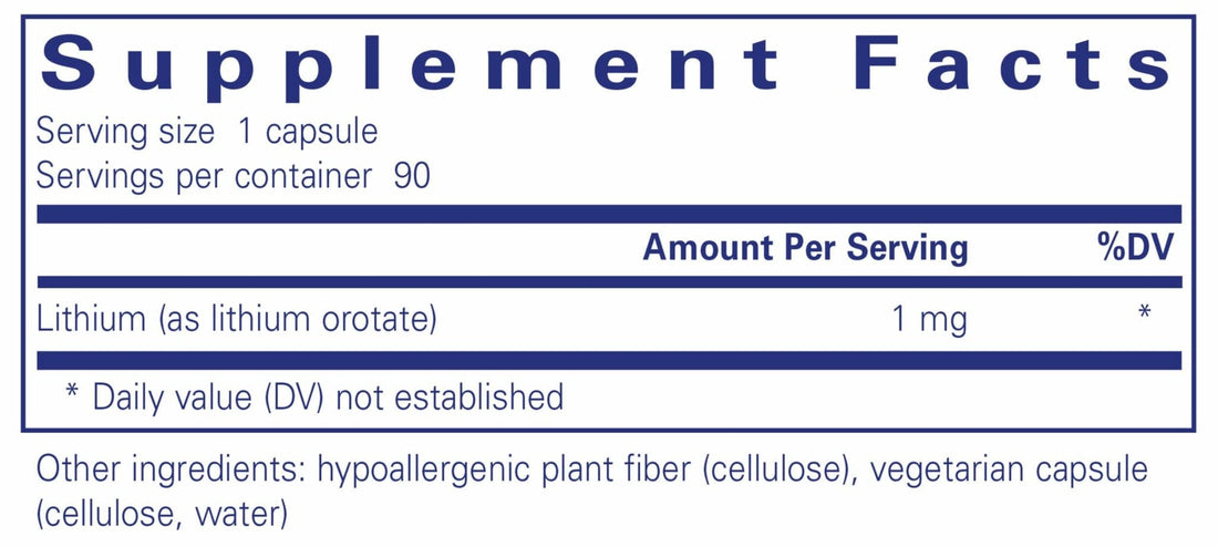 Pure Encapsulations Lithium (Orotate) 1 mg